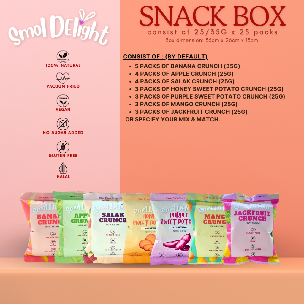 Smol Delight Snack Party Box 25 packs x 25g Single Serving Packs Snacks ...