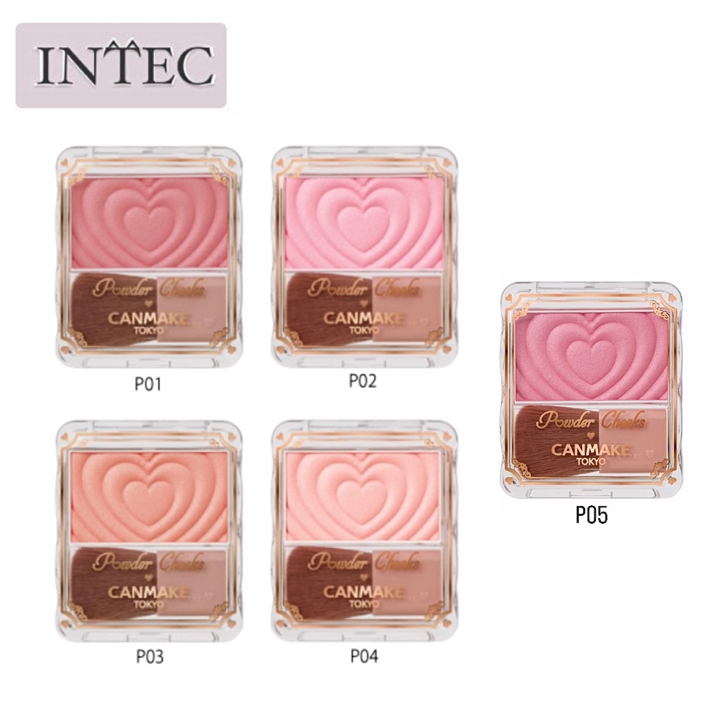 【Direct from Japan】CANMAKE TOKYO Powder Cheeks Blush Cute Heart Design【P01】Powerful Pink【P02 ...