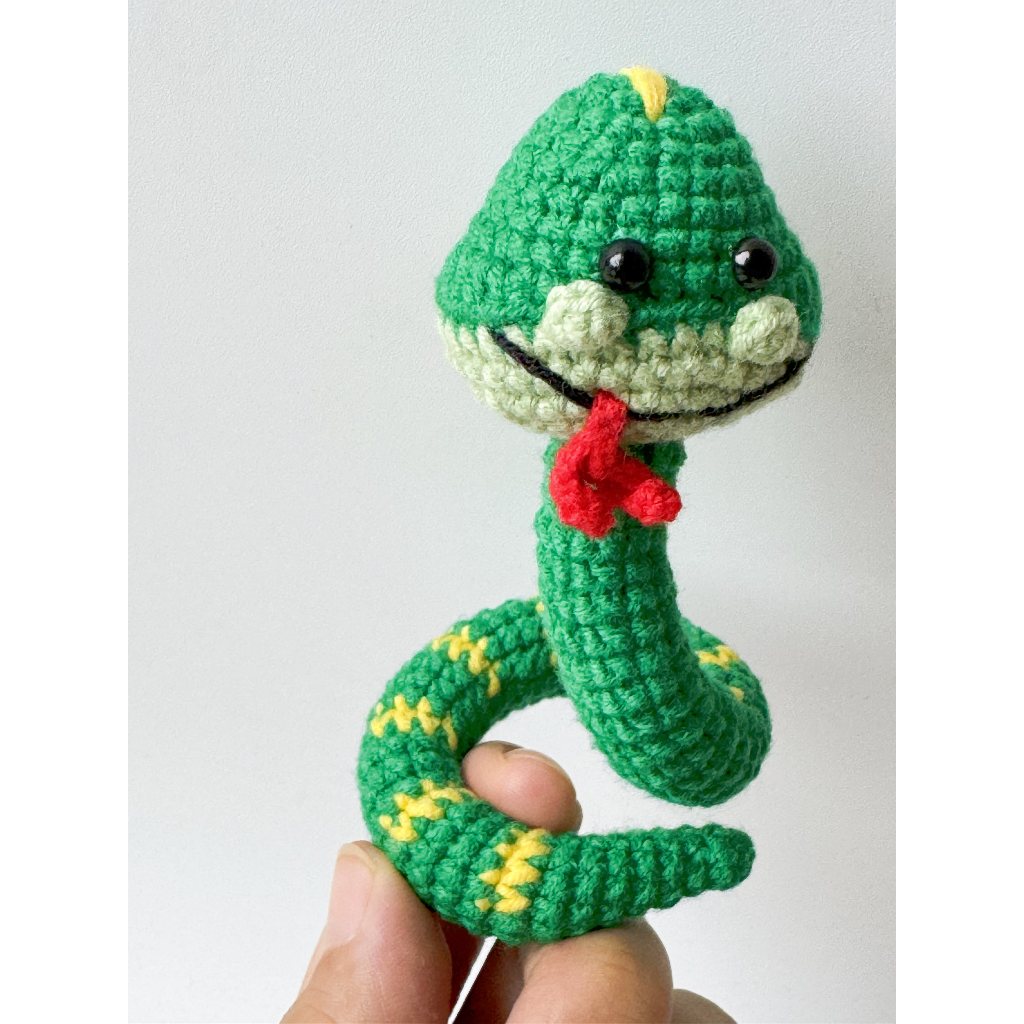 Crochet Plush Green Snake,Amigurumi Snake keychain,Year of the Snake ...