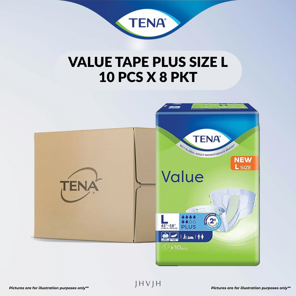 [CARTON DEAL] TENA ADULT DIAPERS // VALUE TAPE L // TENA VALUE SERIES / TENA PROSKIN SERIES ...