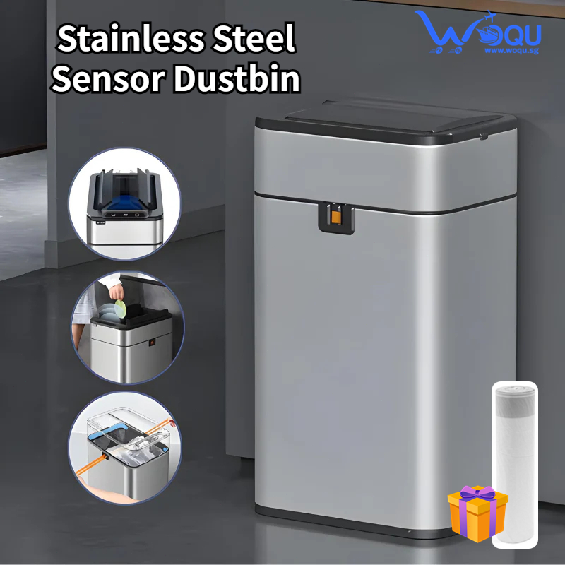 Smart Trash Can Kitchen Trash Can Large Kitchen Garbage Cube Stainless ...