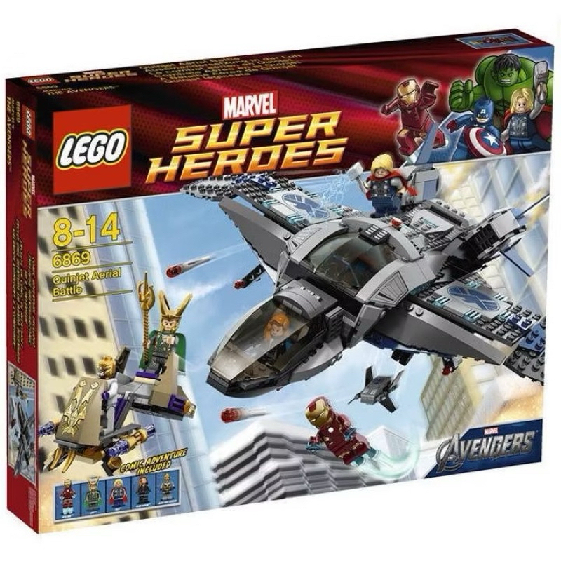 LEGO 6869 Super Heroes Iron Man & Thor Quinjet Aerial Battle Avengers ...