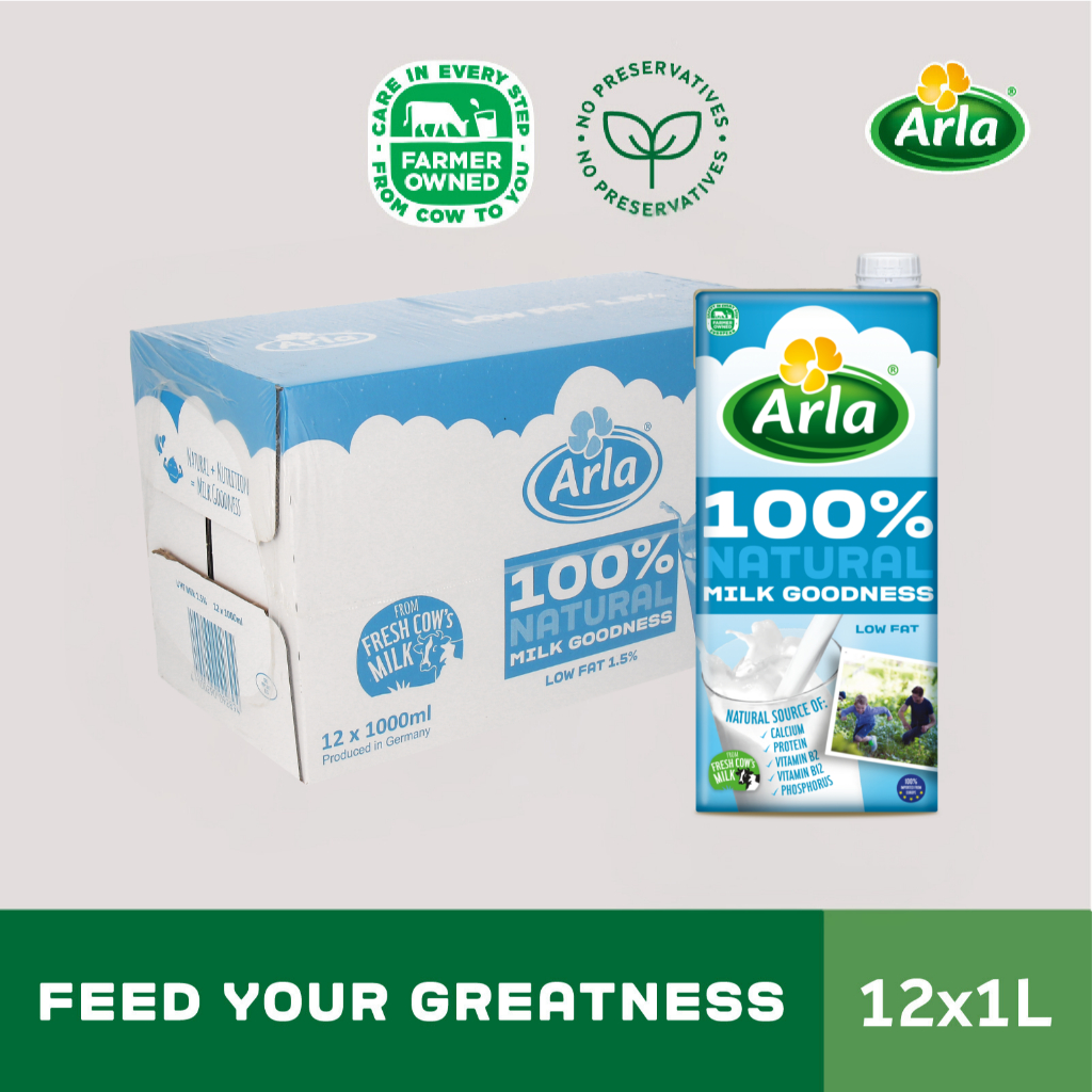 (Carton Deal) - Arla UHT Low Fat Milk 12x1L | Shopee Singapore