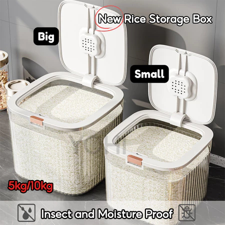 🇸🇬Ready Stock🇸🇬 Rice Storage Box Grain Container Household Cereal Rice ...