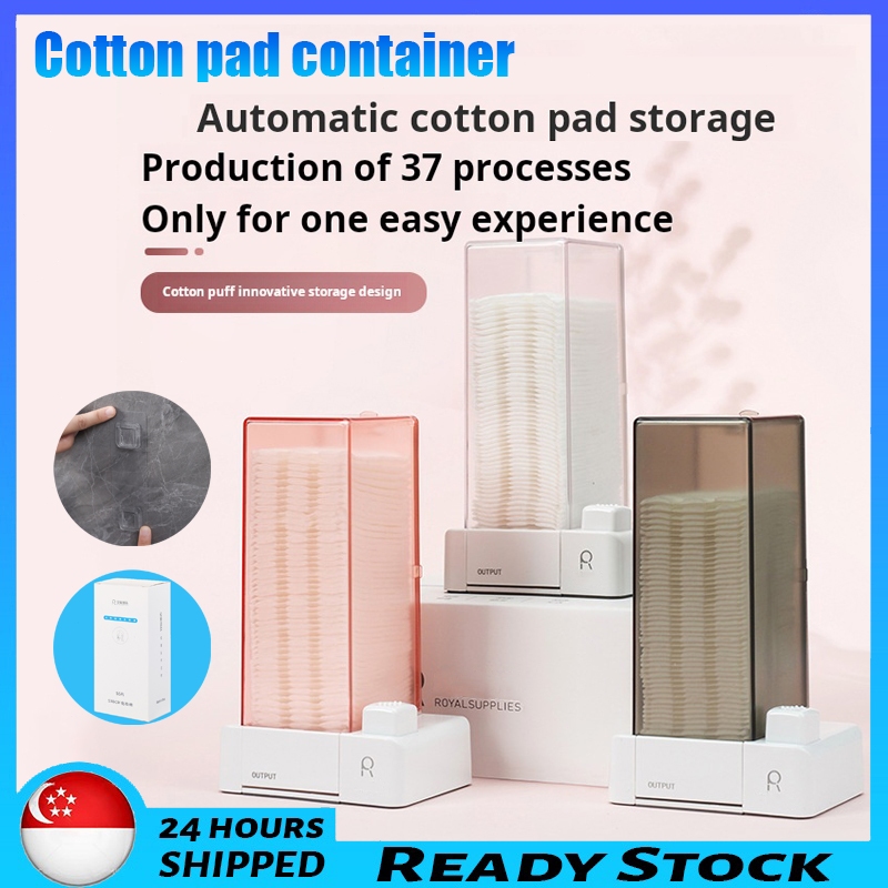 🇸🇬 [READY STOCK] Waterproof Auto Push Cotton Pad Storage Dispenser ...