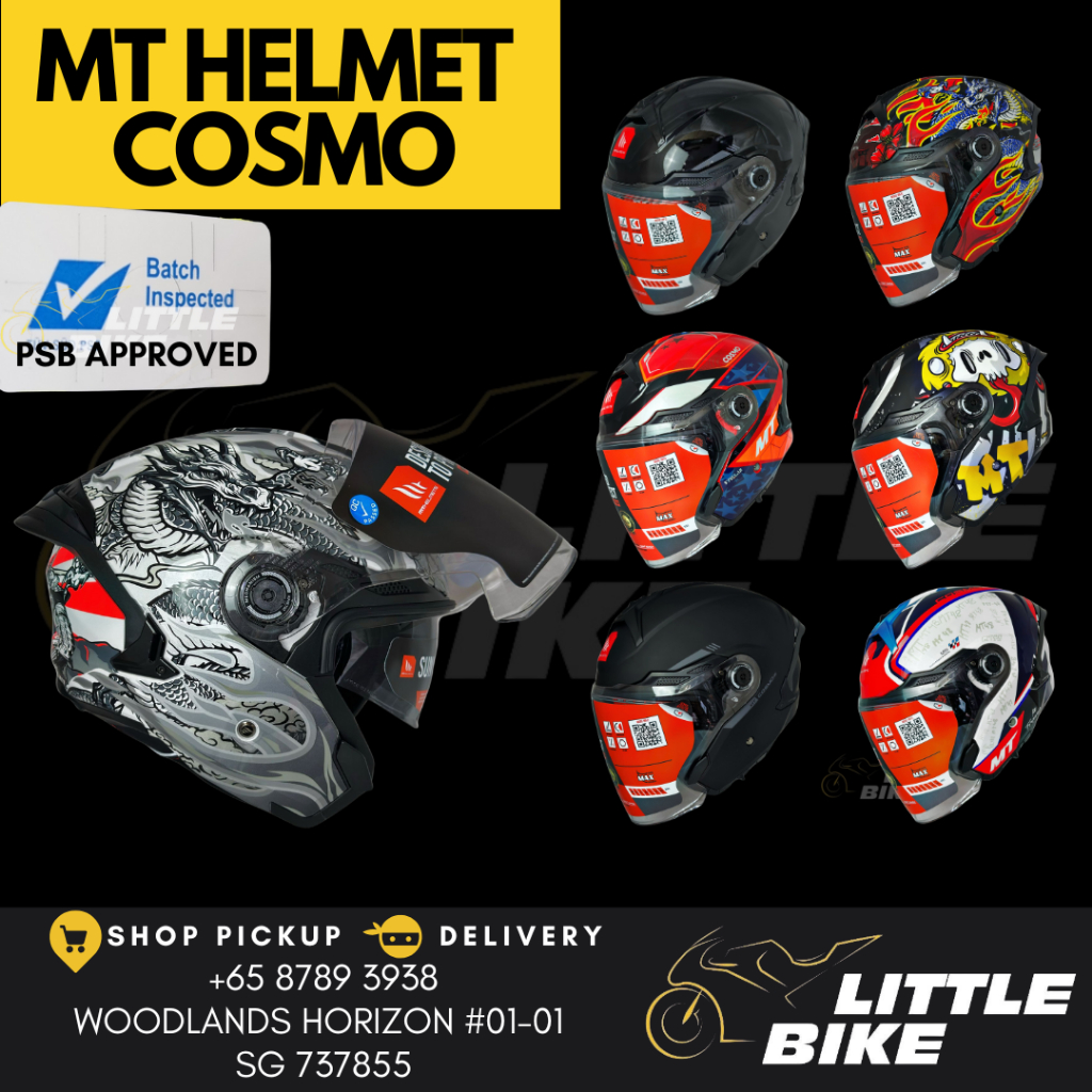 PSB APPROVED - MT helmet Cosmo open face helmets | Shopee Singapore