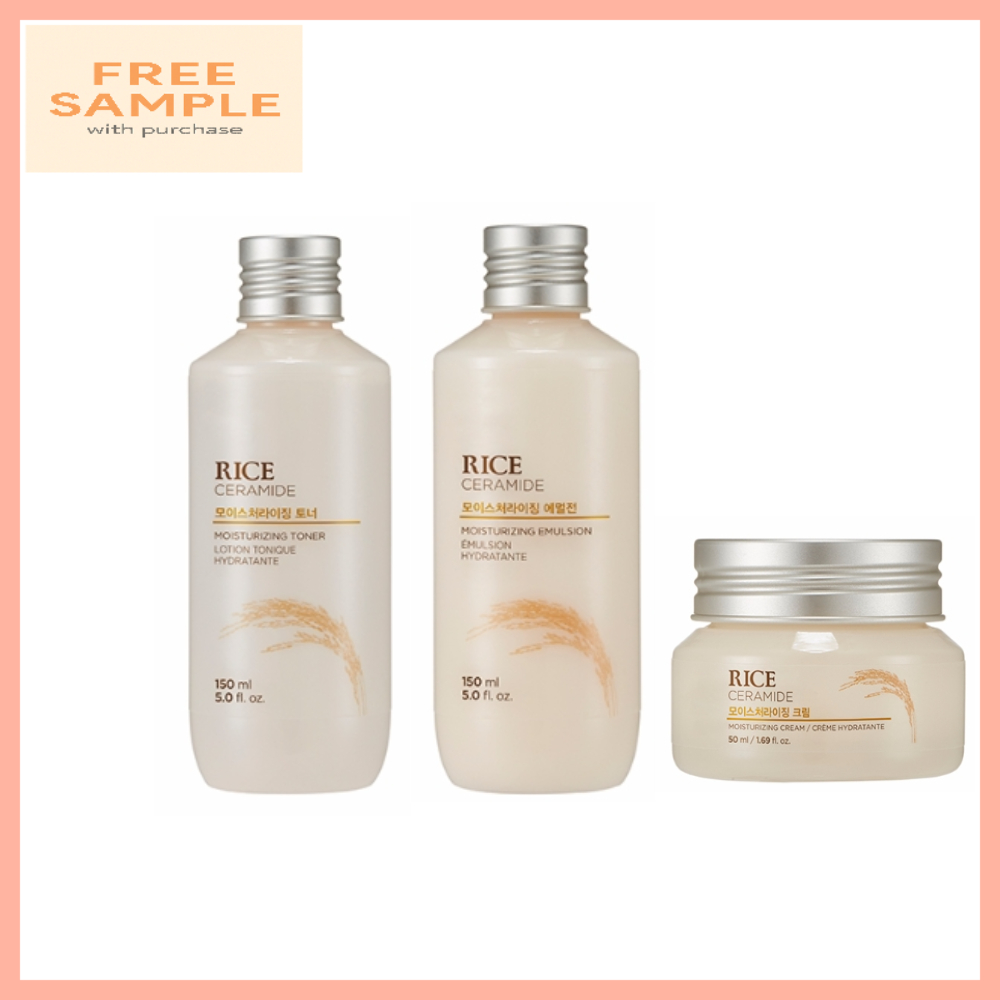 The Face Shop Rice & Ceramide Moisturizing Toner 150ml Emulsion 150ml ...