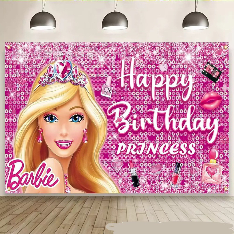 [SG Seller] 150x100cm Pink Barbie A Party Backdrop Birthday Party ...