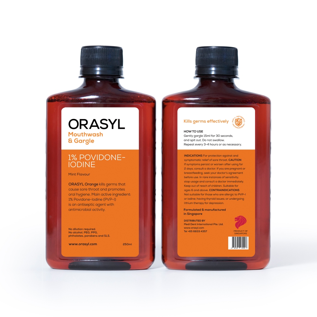 [Bundle of 2] ORASYL Orange Mouthwash & Gargle 250 mL (Contains ...