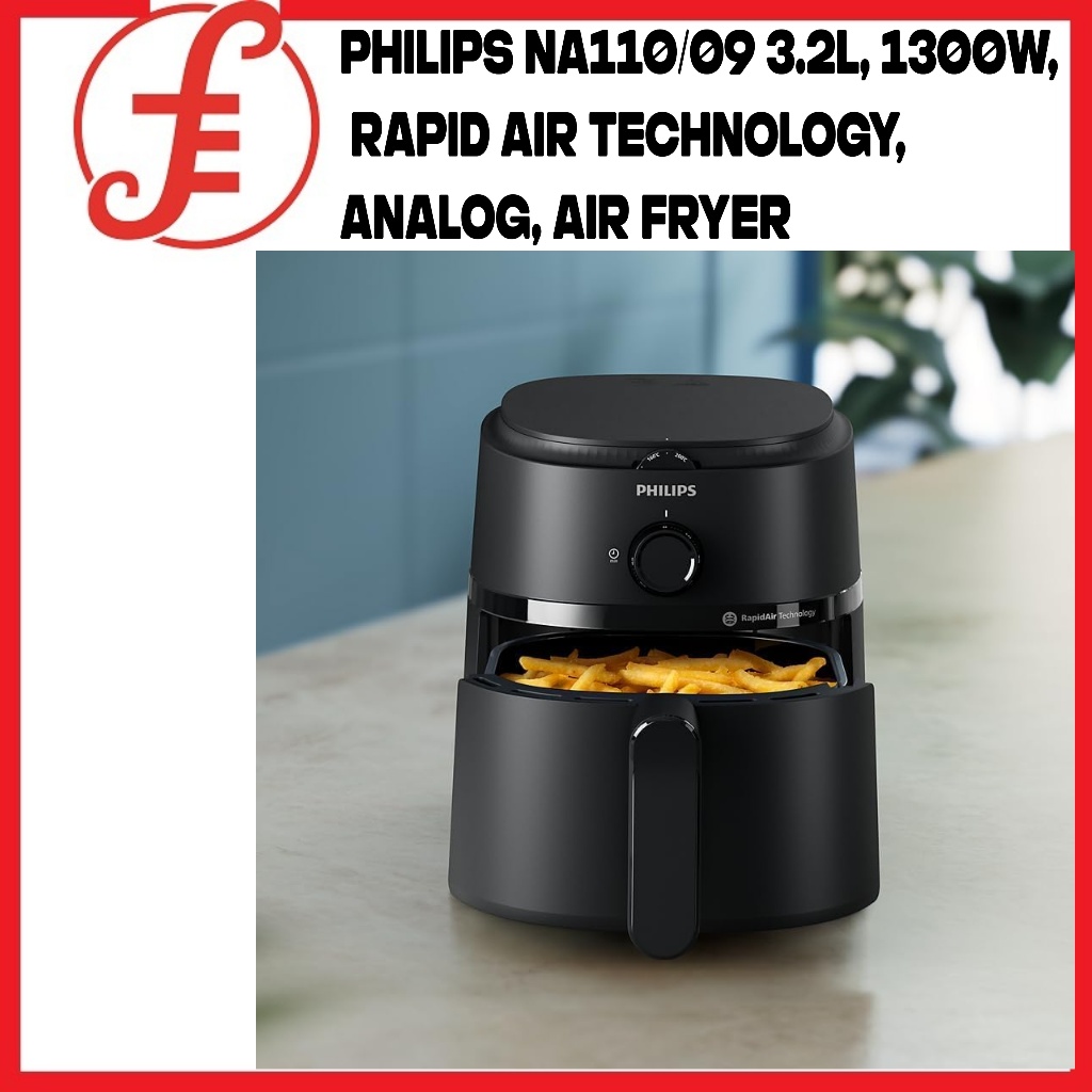 Philips NA110/09 Airfryer 1000 Series 3.2L, 1300W, Rapid Air Technology ...