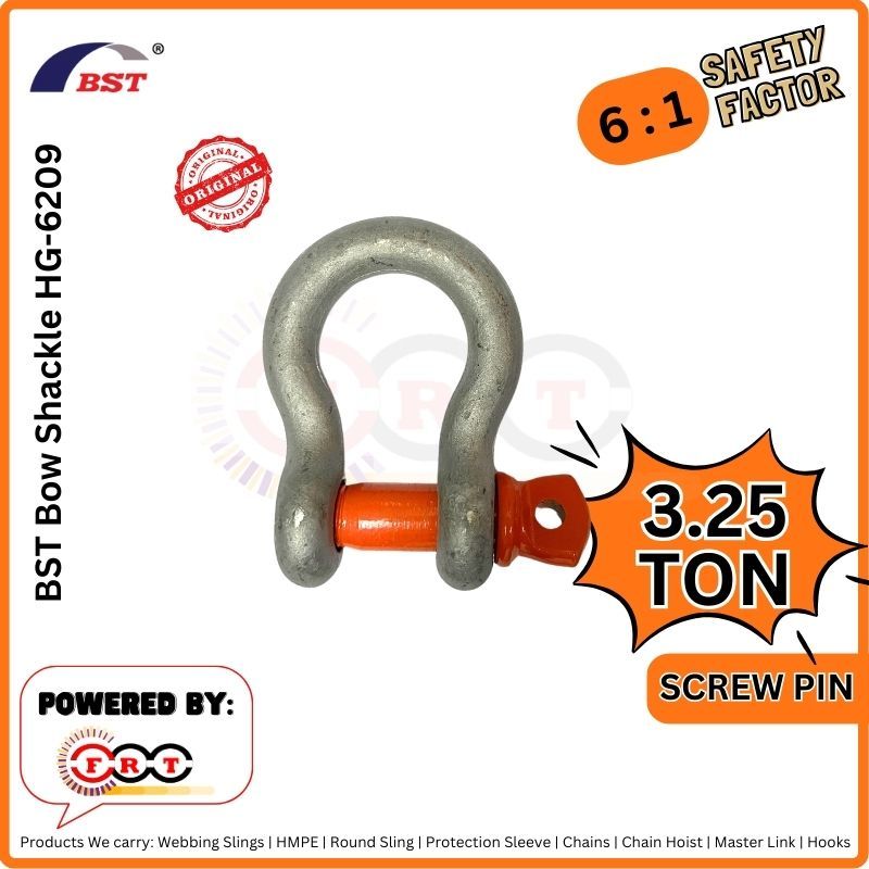 [SG STOCK] 3.25T Bow Screw Pin Shackle for Chain and Wire Rope Sling ...
