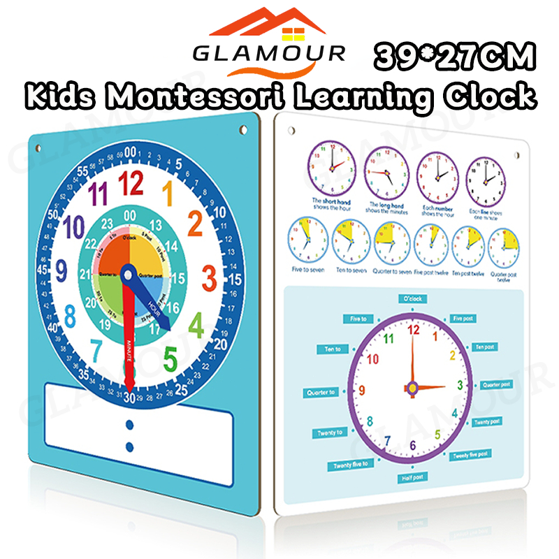 [SG] Learning Clock For Kids Montessori Clock Toy Learning Resource Toy ...