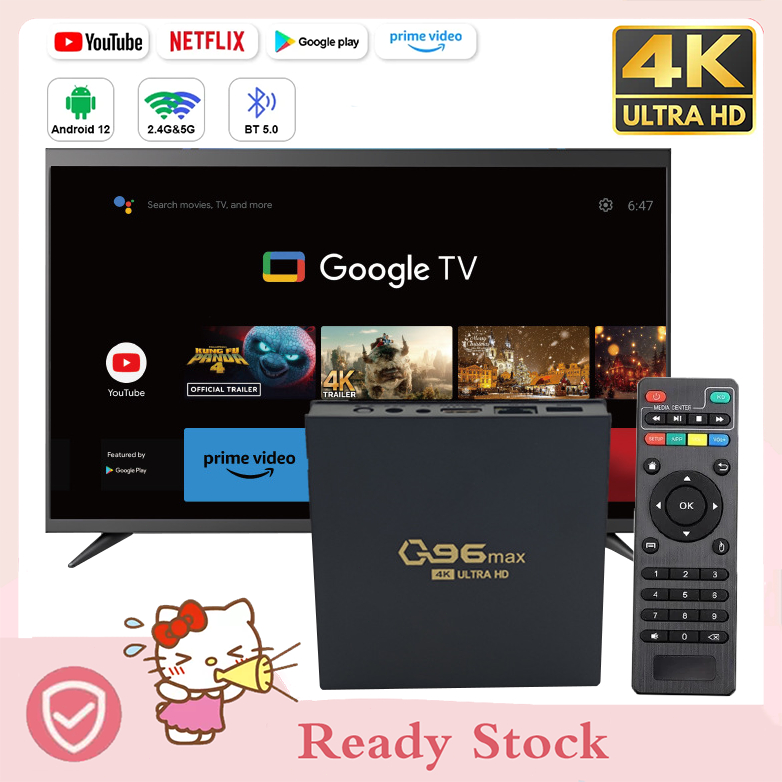 Q96 MAX TVBox 8GB+128GB Android 12 2.4G 5G WiFi HDR 4K Smart Android Box BT5.0 | Shopee Singapore