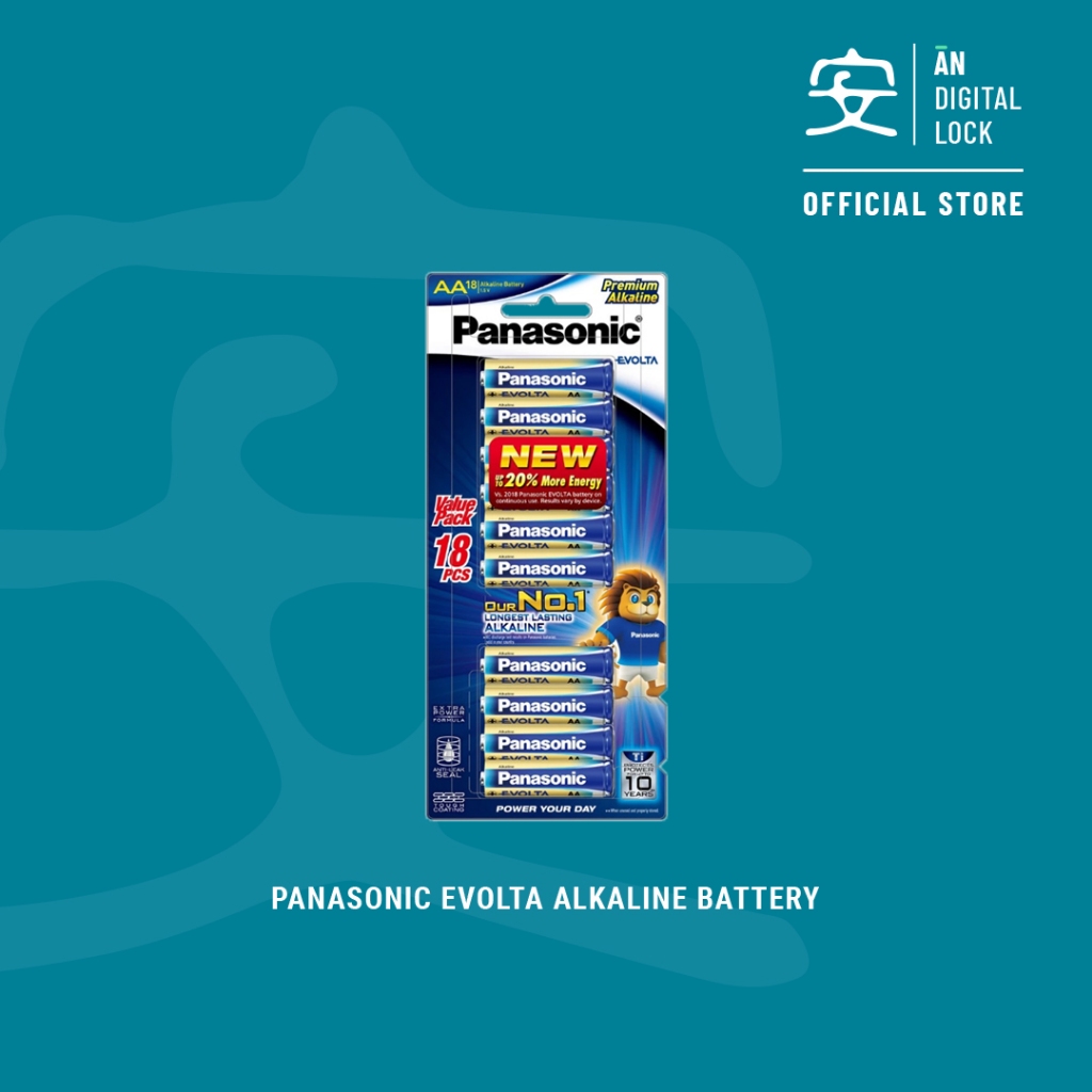 Panasonic Evolta AA Alkaline Battery (18 PCS) | AN Digital Lock ...