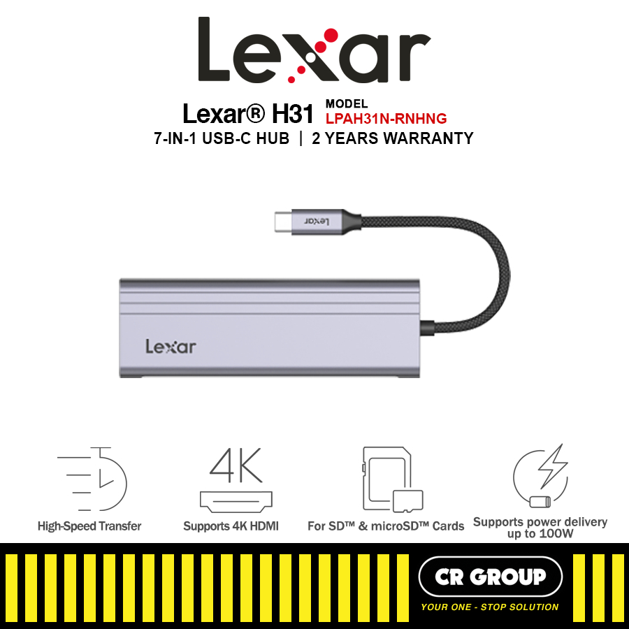 Lexar H31 7-in-1 USB-C Hub (2Yrs Warranty) | Shopee Singapore