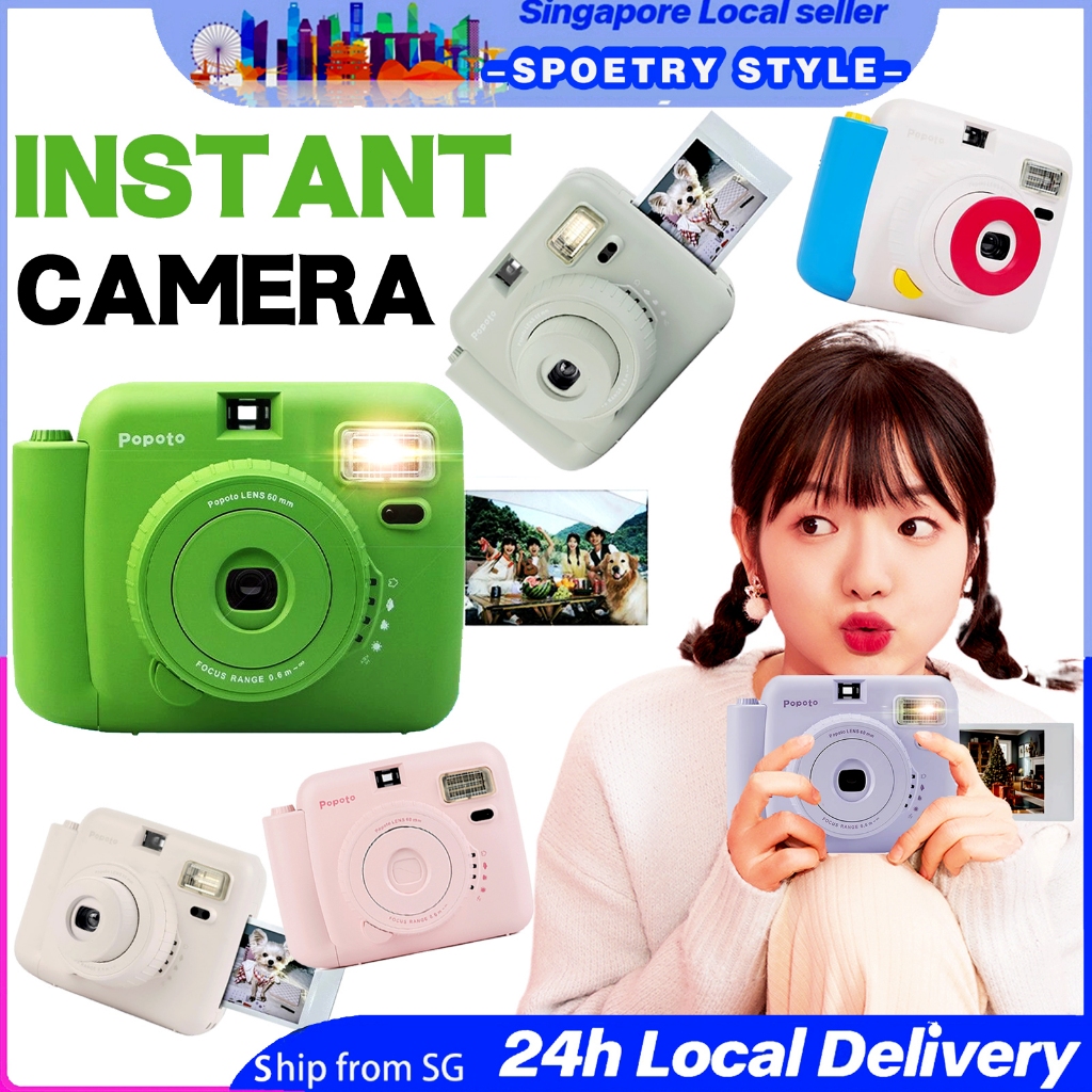 【SG】Instant Camera Colorful Photo Print Instant Camera Kids Camera with ...