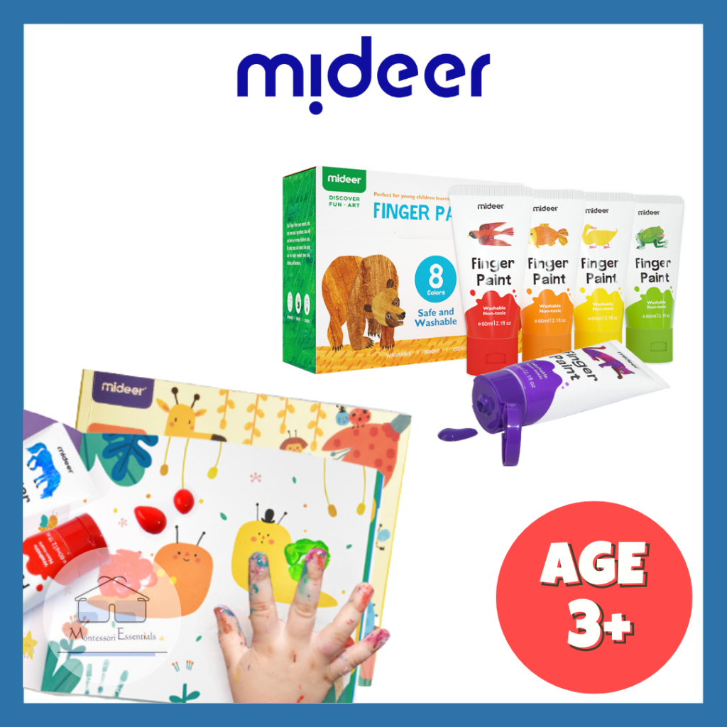 [SG STOCK] Mideer Finger Painting Set [Washable Finger Paint 8 Colors ...