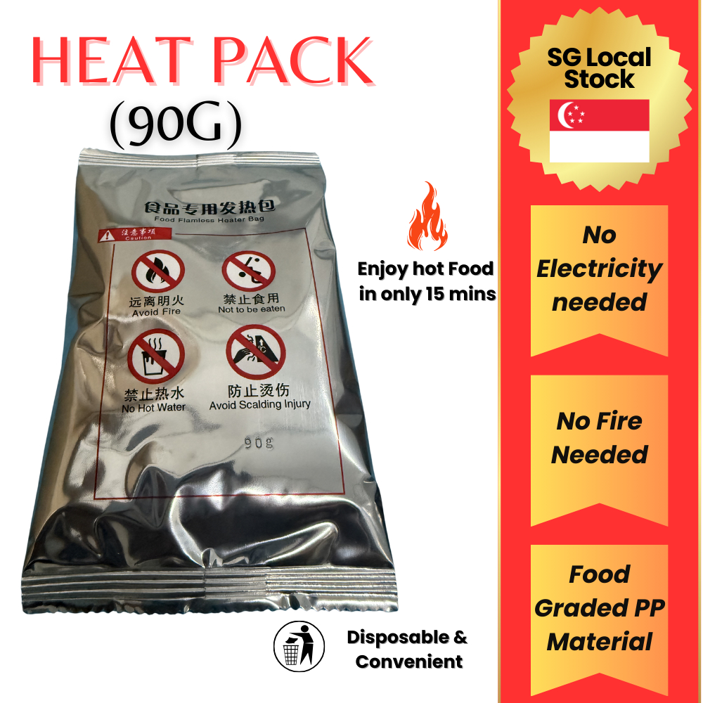 🔥SG SELLER🔥 90G Flameless Food Heat Pack ( Ration Heater) For Self ...