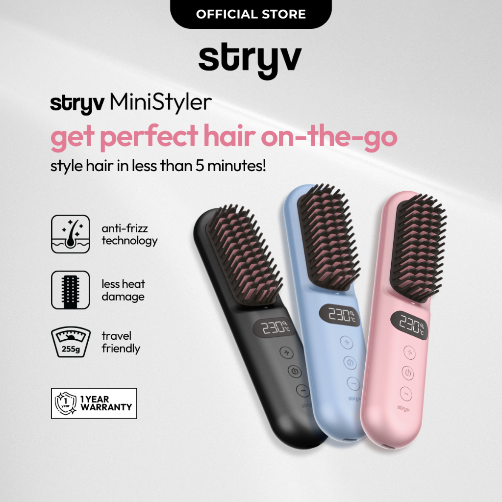 Stryv MiniStyler 1.0 | Wireless Heated Comb | Anti-Frizz | Compact ...