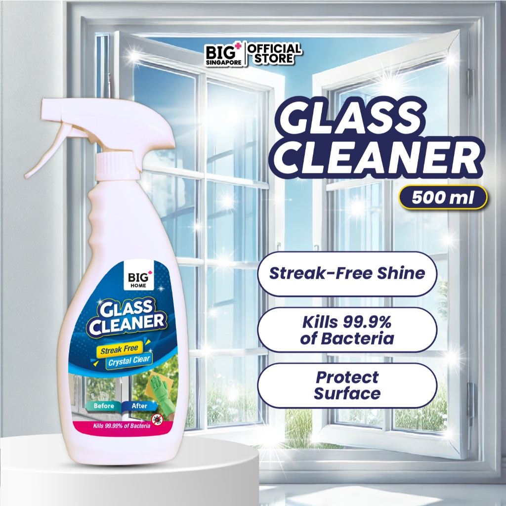 BIG+ Glass Cleaner (500ml) Window Mirror Screen Multi-Surfaces Cleaner ...