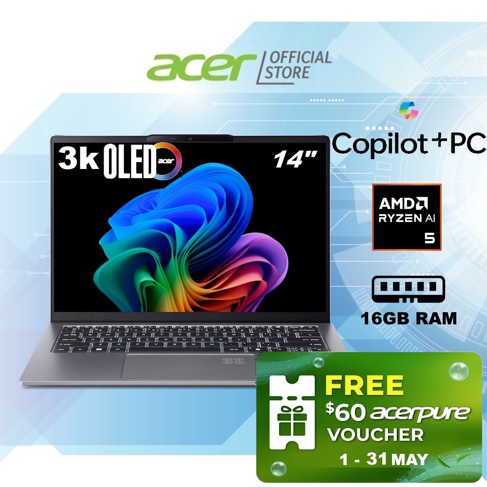 [Free $60 Acerpure Voucher] [New 2025 Model][Ryzen AI 5 340] Swift Go ...