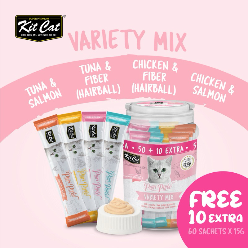 Kit Cat Purr Puree Liquid Treats for Cats (15g) | 60 Sticks | Shopee ...