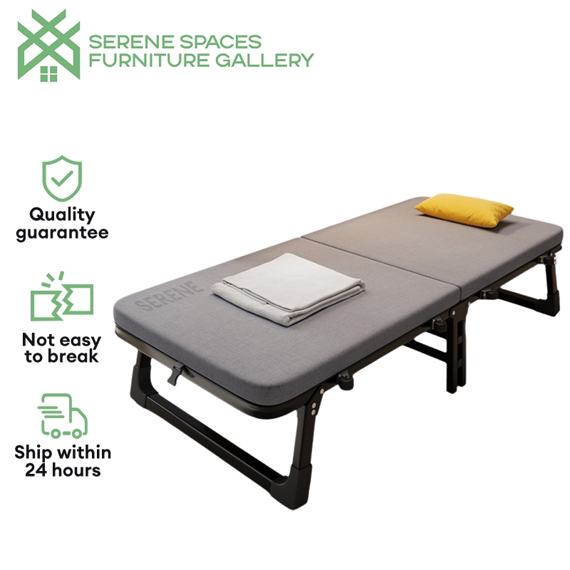 Serene Furniture Foldable Single Bed Grade Folding Bed Thick Portable ...