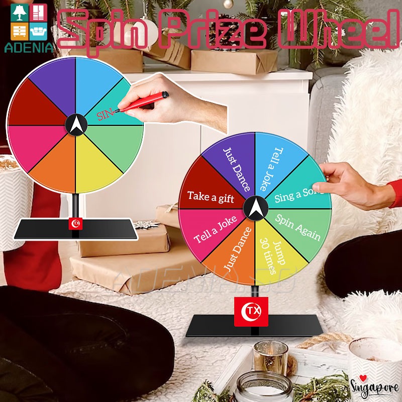 【SG】20*27CM 8 Slots Spin Wheel Dry Erase Spinning Prize Wheel Editable ...