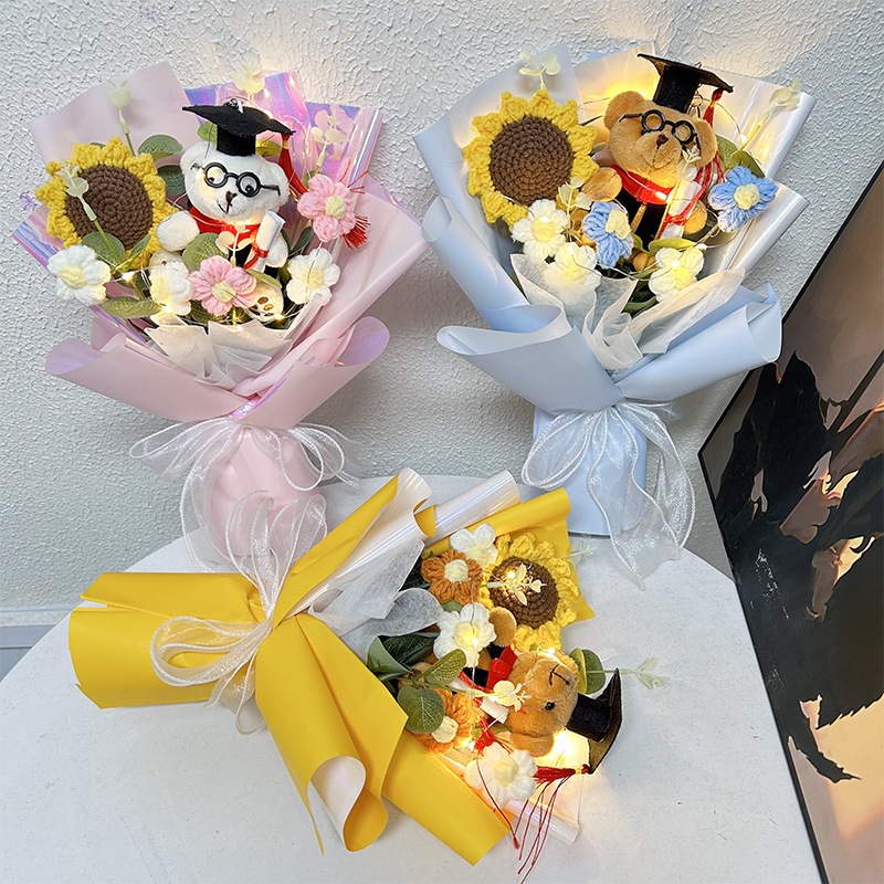 SG READY STOCK Crochet Flower Bouquet DIY Hand Knitted Flower Bouquet ...