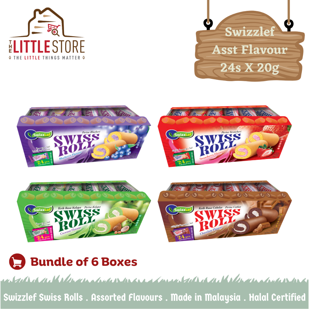 [Mini Swiss Roll - Bundle of 6] SwizzLef Swiss Roll 24 Pieces X 18gm ...