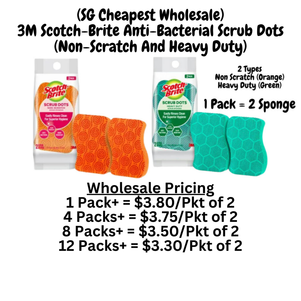 [SG Authentic] 3M™ Scotch-Brite® Scrub Dots Non Scratch & HEAVY DUTY ...