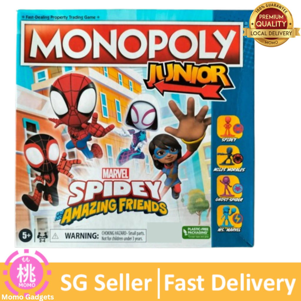 Monopoly Junior: Marvel Spidey and His Amazing Friends Edition Board ...