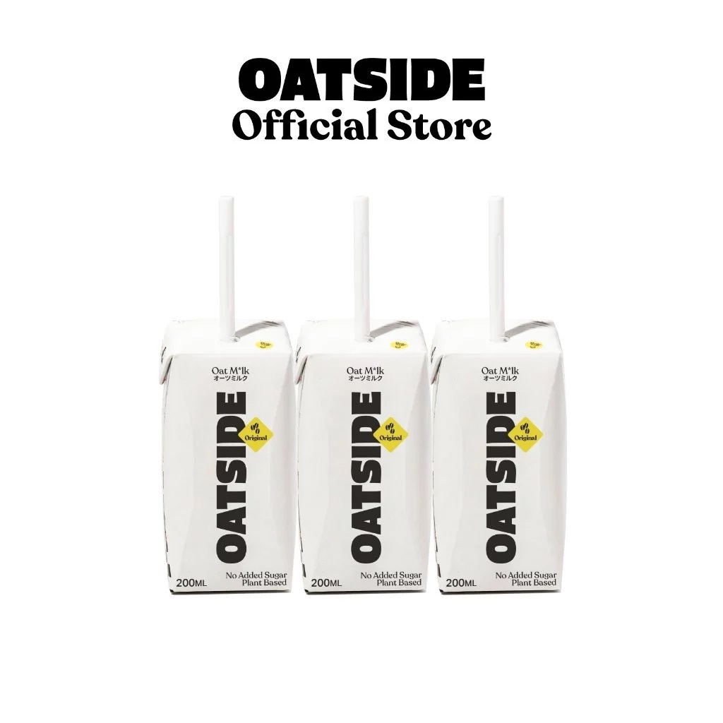 OATSIDE Barista Blend Original Oat Milk with straw - Dairy Free, Creamy ...