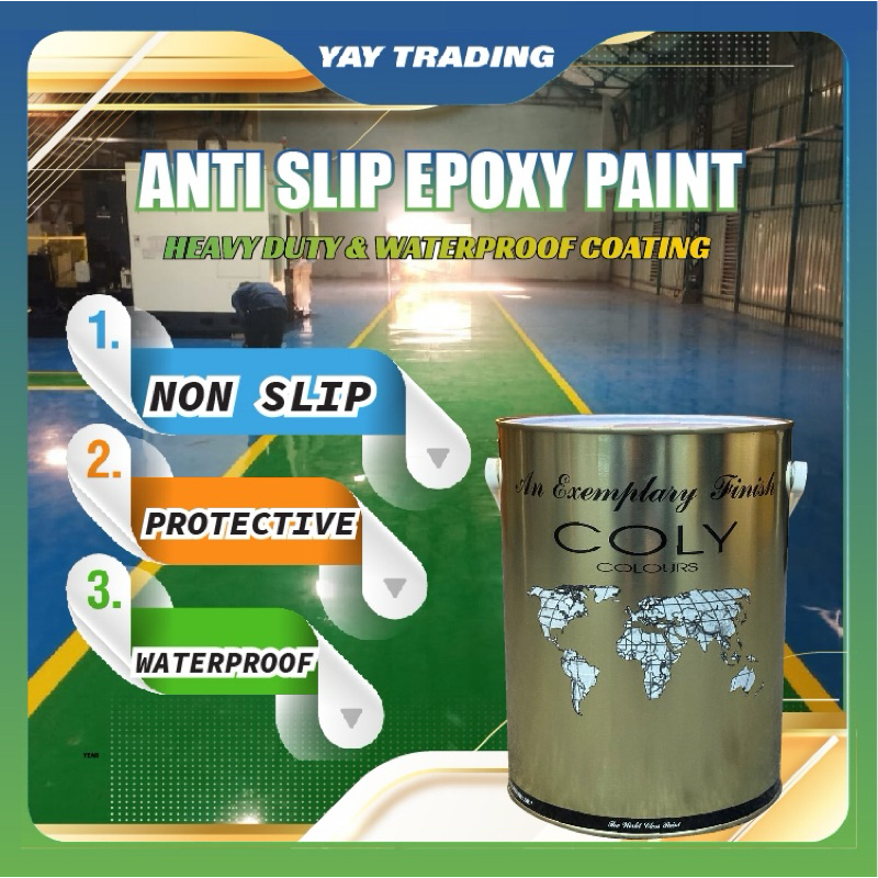 [MATTE & GLOSS] 1L//5L ANTI - SLIP EPOXY FLOOR PAINT [HEAVY DUTY ...