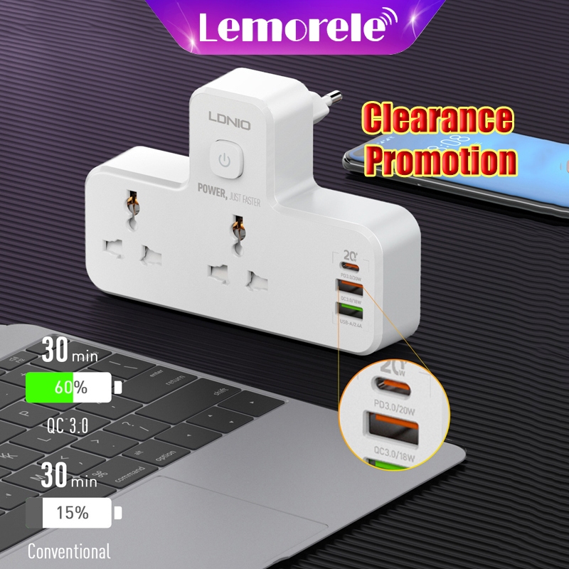 LDNIO Multi Plug Extension Socket with Usb Extension Plug Adapter 2 Pin ...