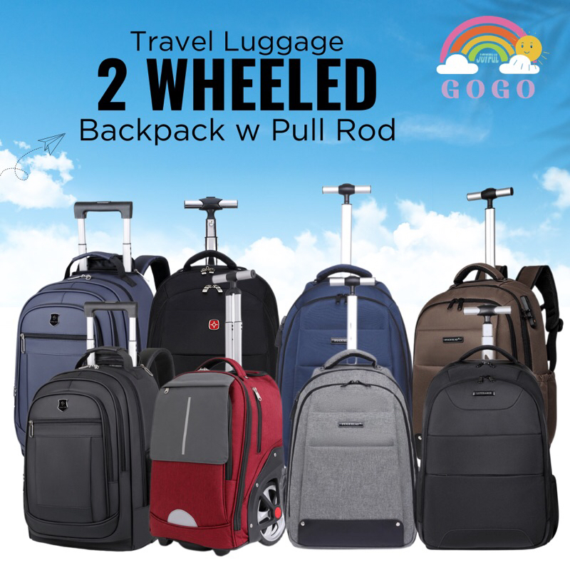 Travel Luggage 2 Wheeled with Pull Rod Backpack School Bag Business ...