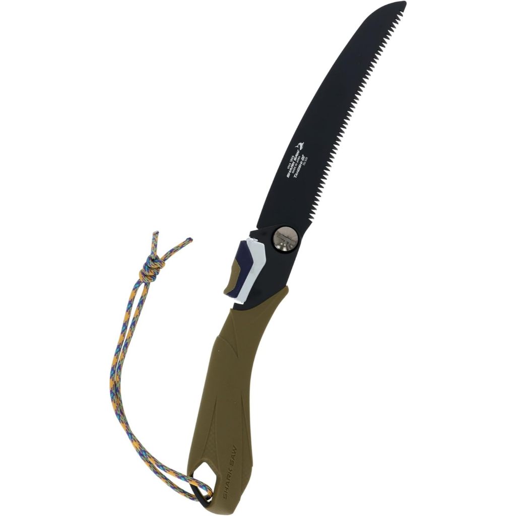 Takagi JAPAN Shark Saw Fun Fire Bonfire Saw Curved Blade 180mm Olive ...