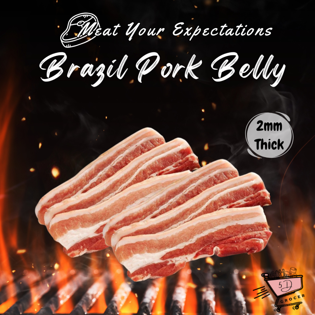 [5D Grocer] Brazil Pork Belly Slices 500g (Thickness 2mm) | Shopee ...
