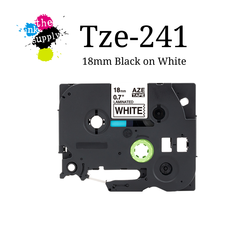 Tze-241 Tze241 Compatible Brother Tze Sticker Label Tape (18mm Black on ...