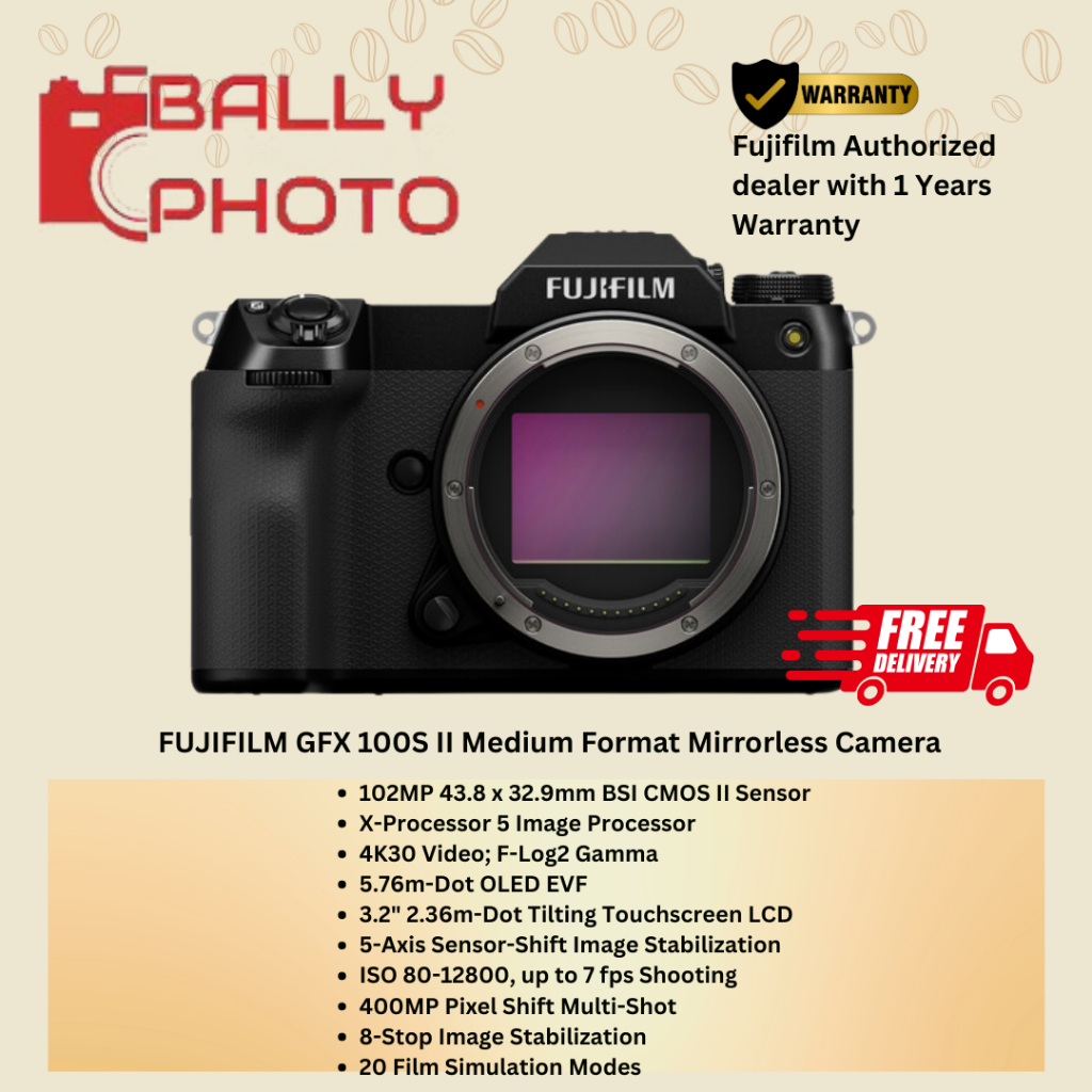 FUJIFILM GFX 100S II Medium Format Mirrorless Camera | Shopee Singapore