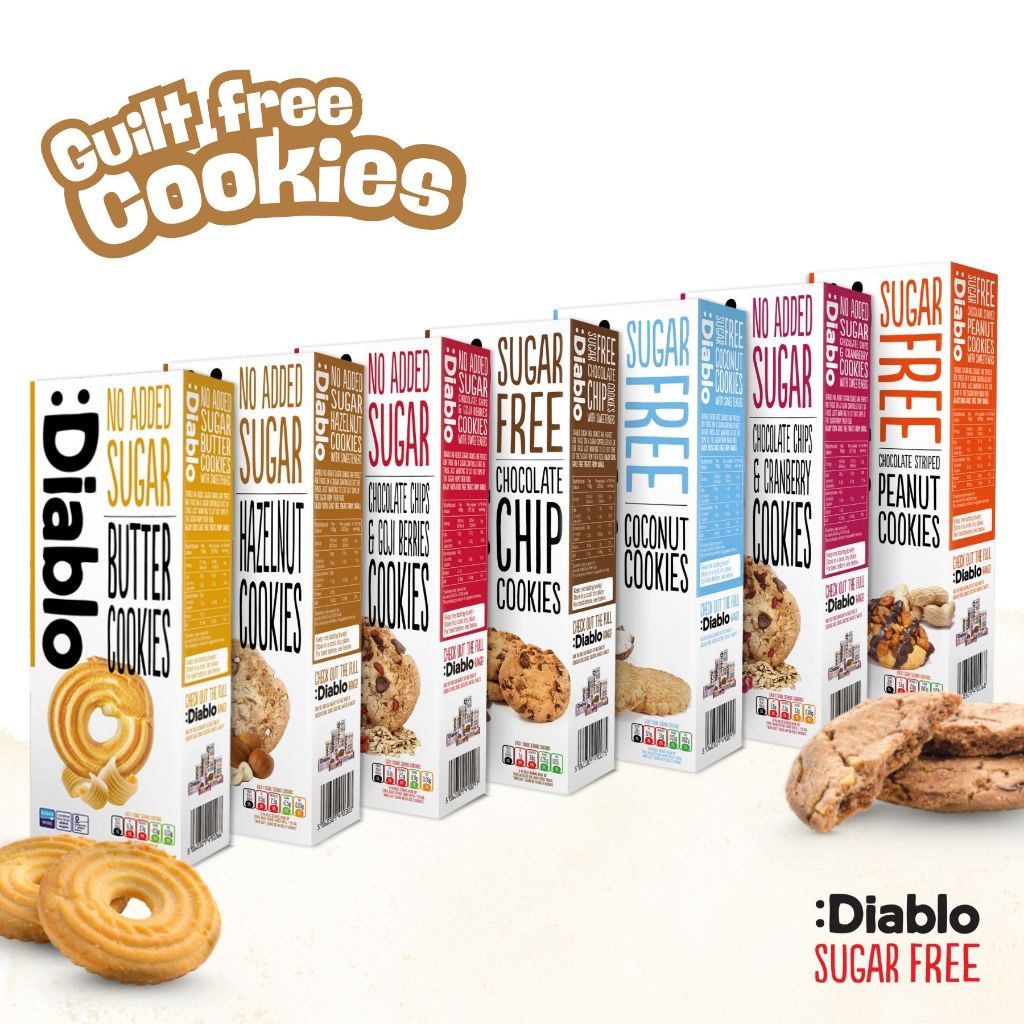 Diablo Sugar Free & No Added Sugar Cookies 135 -150g [AMBIENT} | Shopee ...