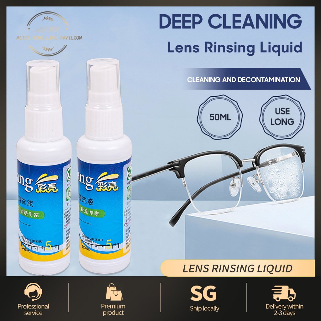 SG Stock 50ML Lens Cleaner Glasses Cleaning Solution Screen Eyeglass ...