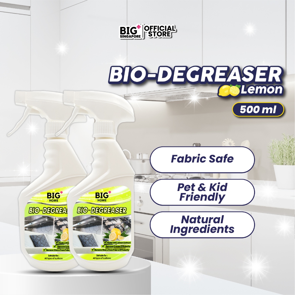 BIG+ Bio-Degreaser (2x500ml) Kitchen Degreaser Spray Fabric Stain ...