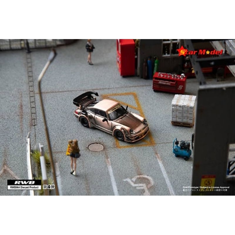 STAR MODEL Porsche RWB 964 GT wing Rauh-Welt Modified Copper | Shopee ...