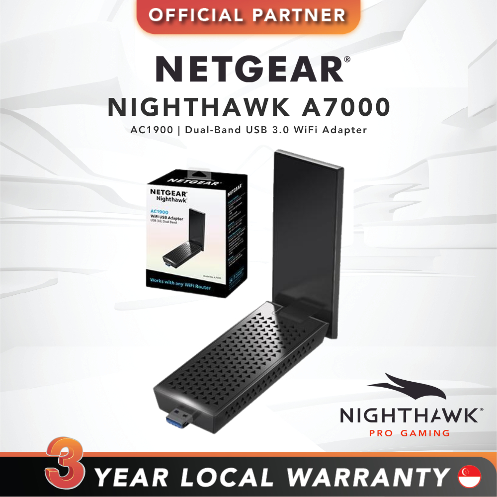 [FREE NEXT DAY] Netgear Nighthawk A7000 | Pro Gaming | AC1900 | Dual-Band USB 3.0 WiFi Adapter ...