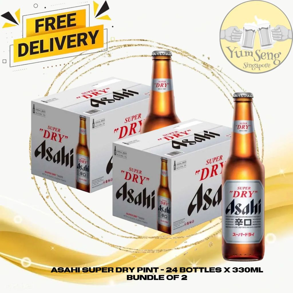 Asahi Super Dry Pint - 24 bottles X 330ml (Bundle of 2) (BBD: 11/2025 ...