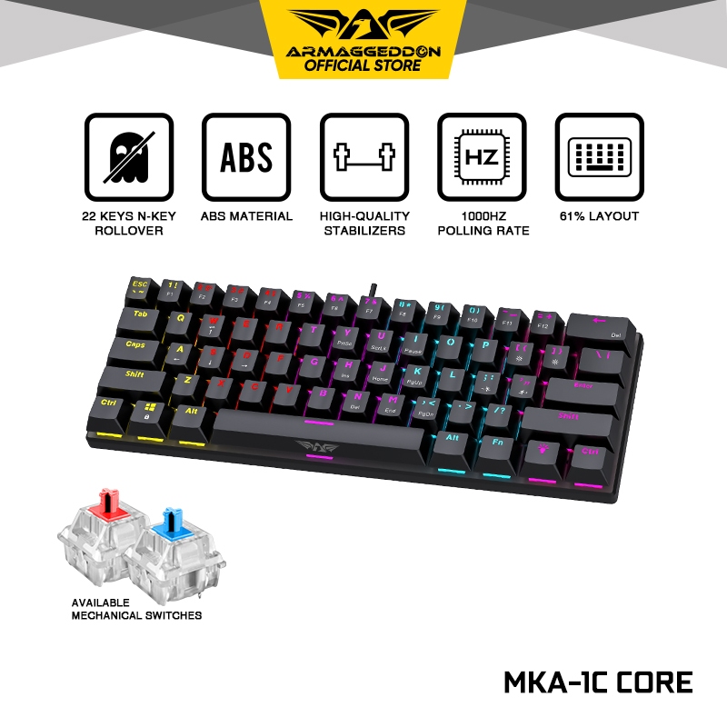 Armaggeddon MKA 1C Core 61 Keys Wired Mechanical Keyboard | Rainbow ...
