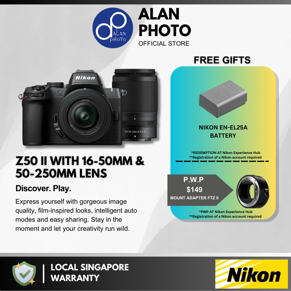 Nikon Z50 II Z50II & 16-50mm & 18-140mm & 16-50mm and 50-250mm Kit | Nikon Singapore Singapore ...