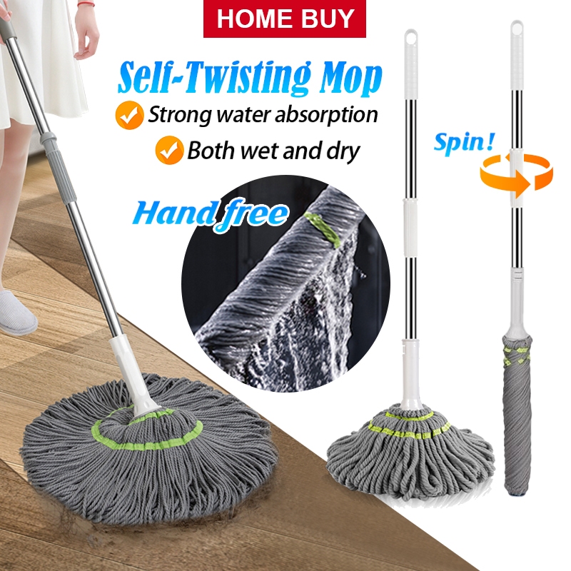 Self Twisting Water Mop Hand Free Squeeze 360 Degree Dehydrated Mop ...