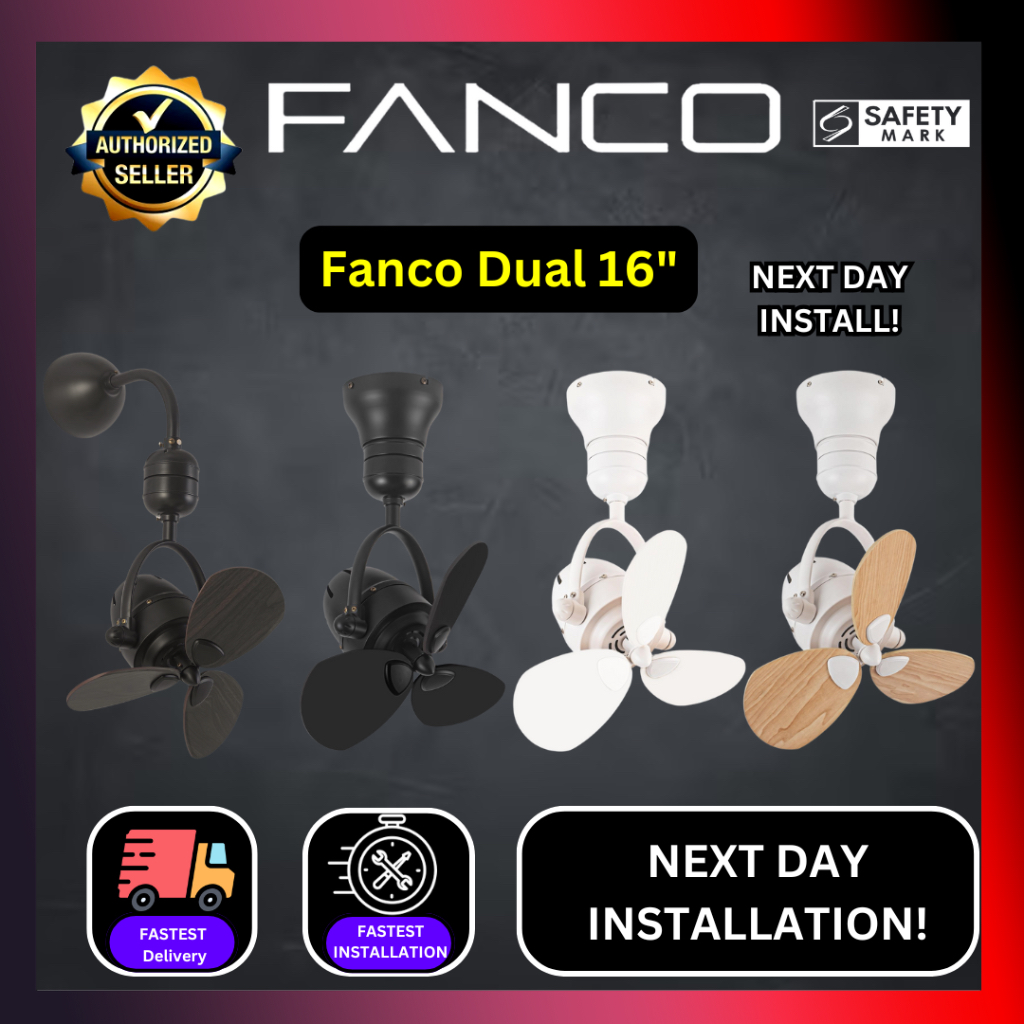 CHEAPEST INSTALL Fanco Dual 16" Corner Fan / Wall Fan | Shopee Singapore